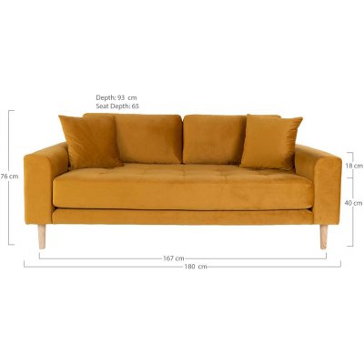 Lido 2,5-sæders sofa - Gul - 7295 DKK - 2,5-personers sofaer - Trendrum.dk