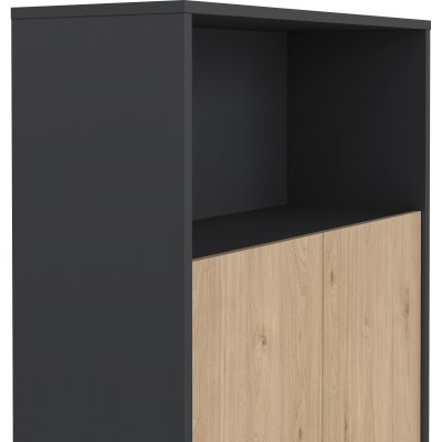 Skilt lav reol med låger - Matt grå/hickory - 1895 DKK - Boghylder ...